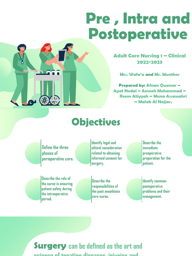 Pre Intra Post Operative - OK OK | PDF | Surgery | Perioperative