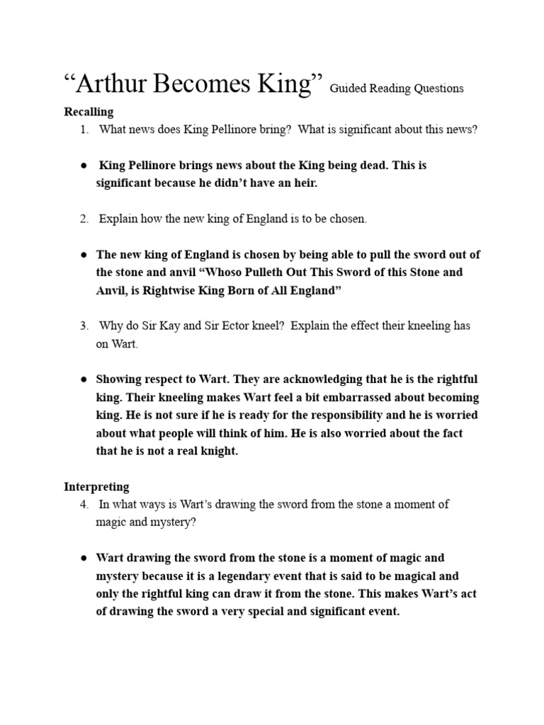 Arthur Becomes King - GRQ | PDF