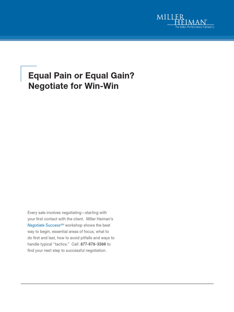 White Paper Negotiate - For - Win-Win - FINAL | PDF | Sales | Negotiation