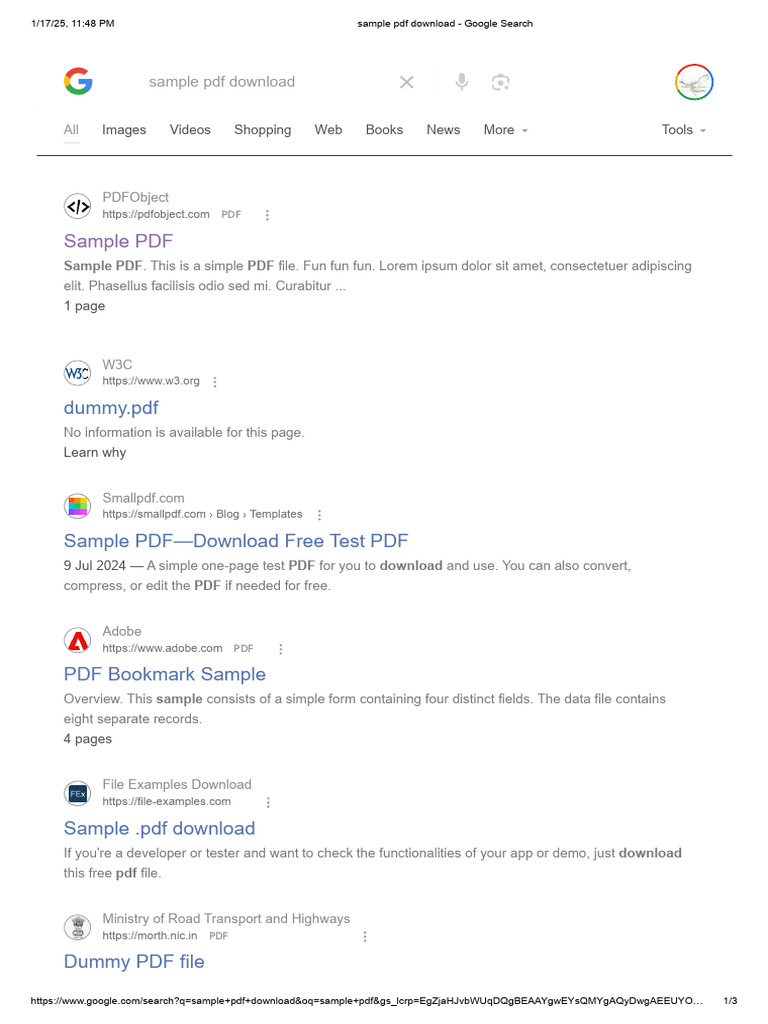 Sample PDF Download - Google Search | PDF | Application Software | Computer File Formats