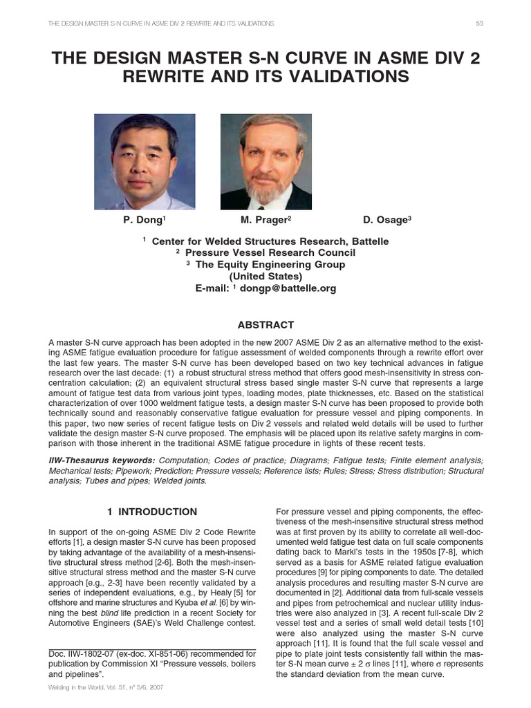 ASME Div 2 Master S-N Curve Validation | PDF | Fatigue (Material ...