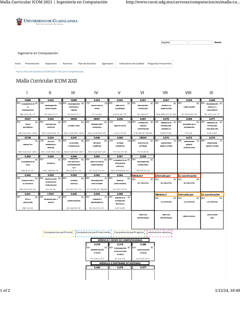 Malla Curricular ICOM 2021 | PDF