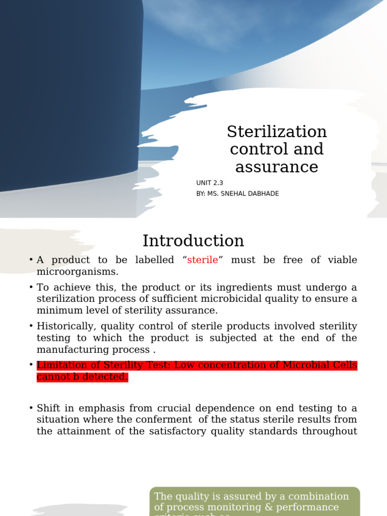 Sterilization Control and Assurance | PDF | Sterilization (Microbiology)