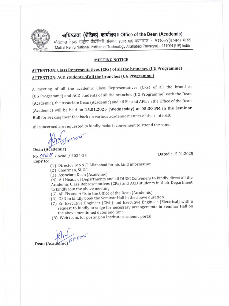 Meeting Notice for Class Representatives | PDF