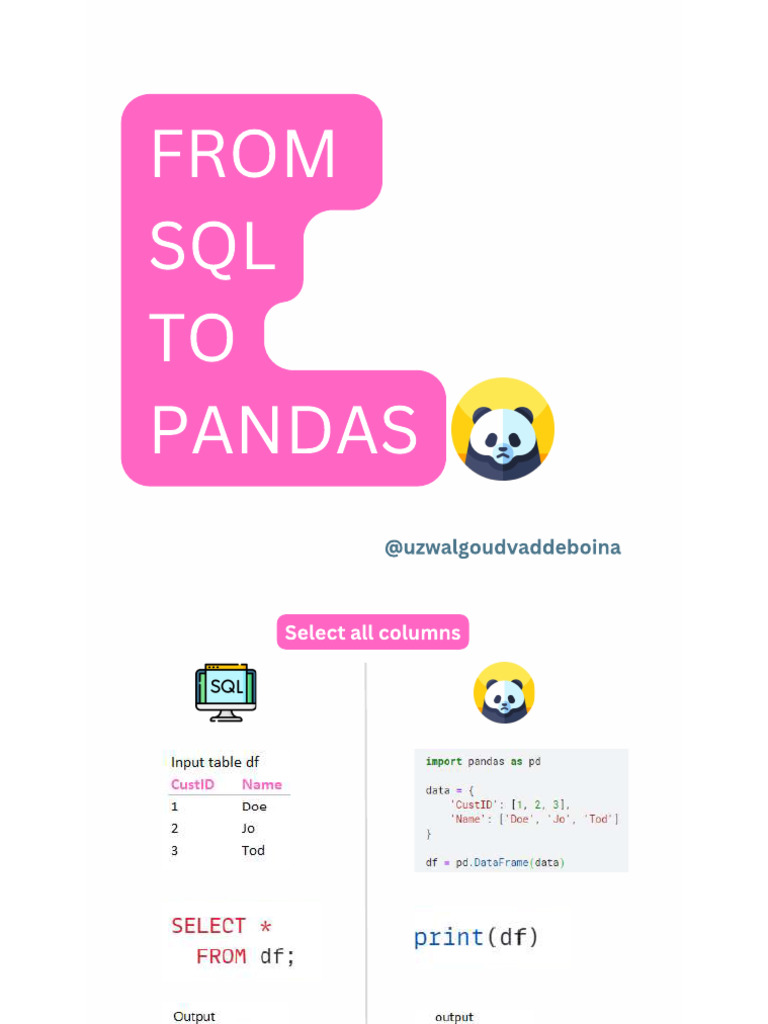 SQL To Pandas | PDF