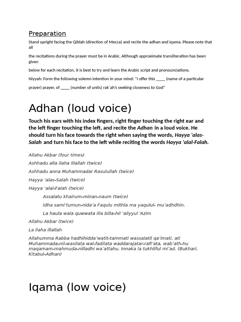 Step-by-Step Islamic Prayer Guide | PDF | Prayer | Semitic Words And ...