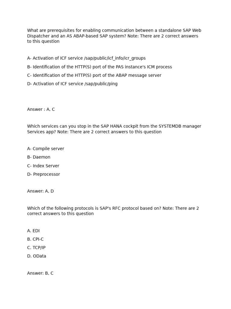 SAP Cert | PDF | Databases | Computer Science