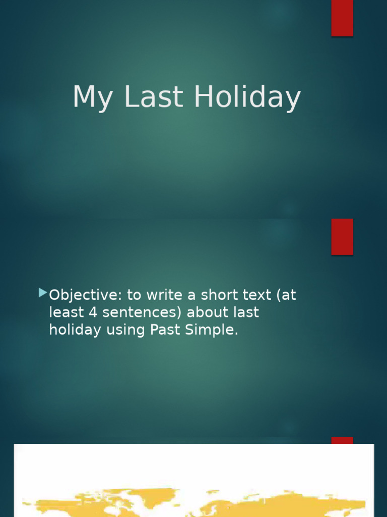 Writing About My Last Holiday | PDF