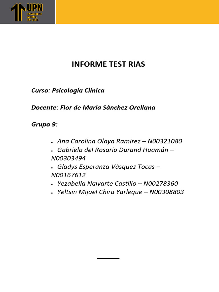 Informe Test Rias | PDF | Inteligencia | Razonamiento deductivo