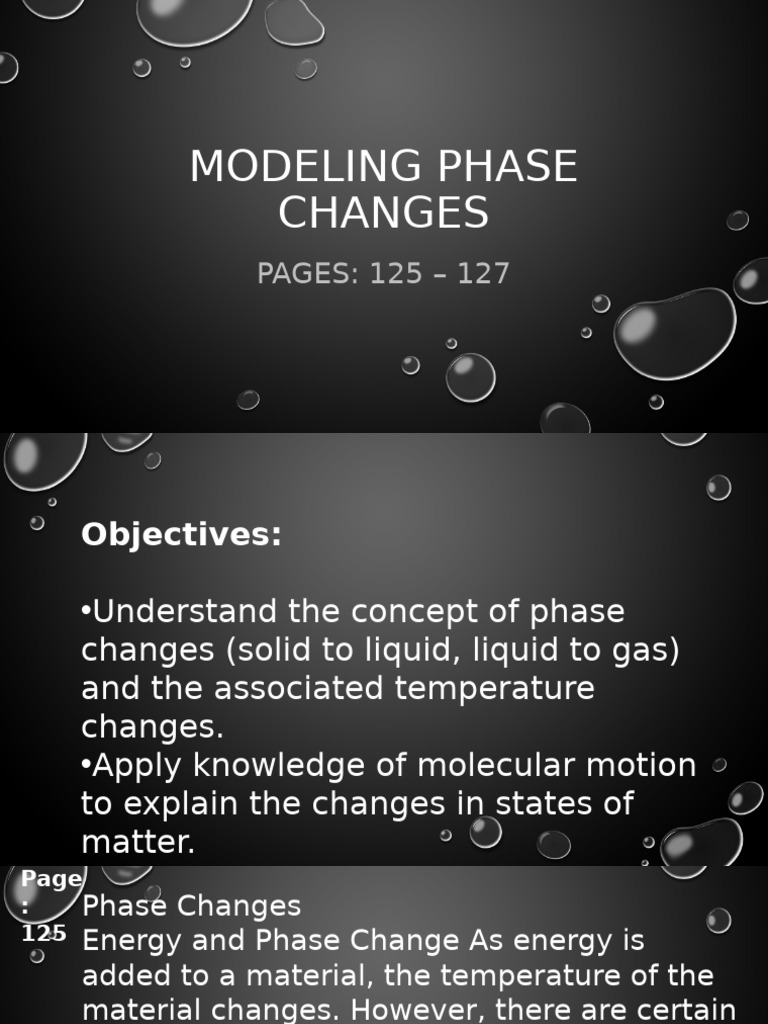 Science 9 Chem W2D4 Modeling Phase Changes | PDF | Liquids | Gases