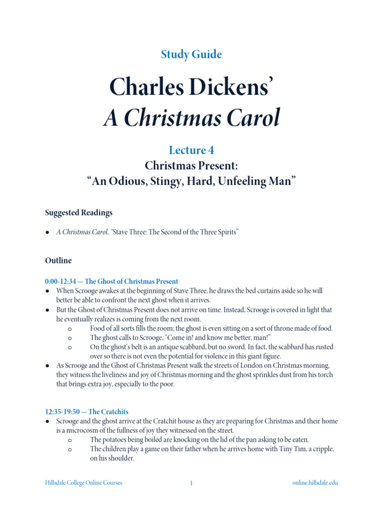 Dickens' A Christmas Carol Study Guide | PDF | Ebenezer Scrooge | A ...