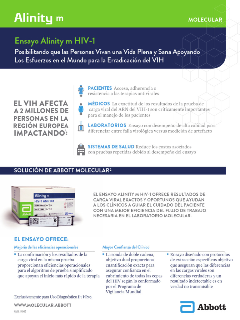 Ensayo Alinity m HIV-1: Carga Viral Precisa | PDF | VIH | Ciencias de ...
