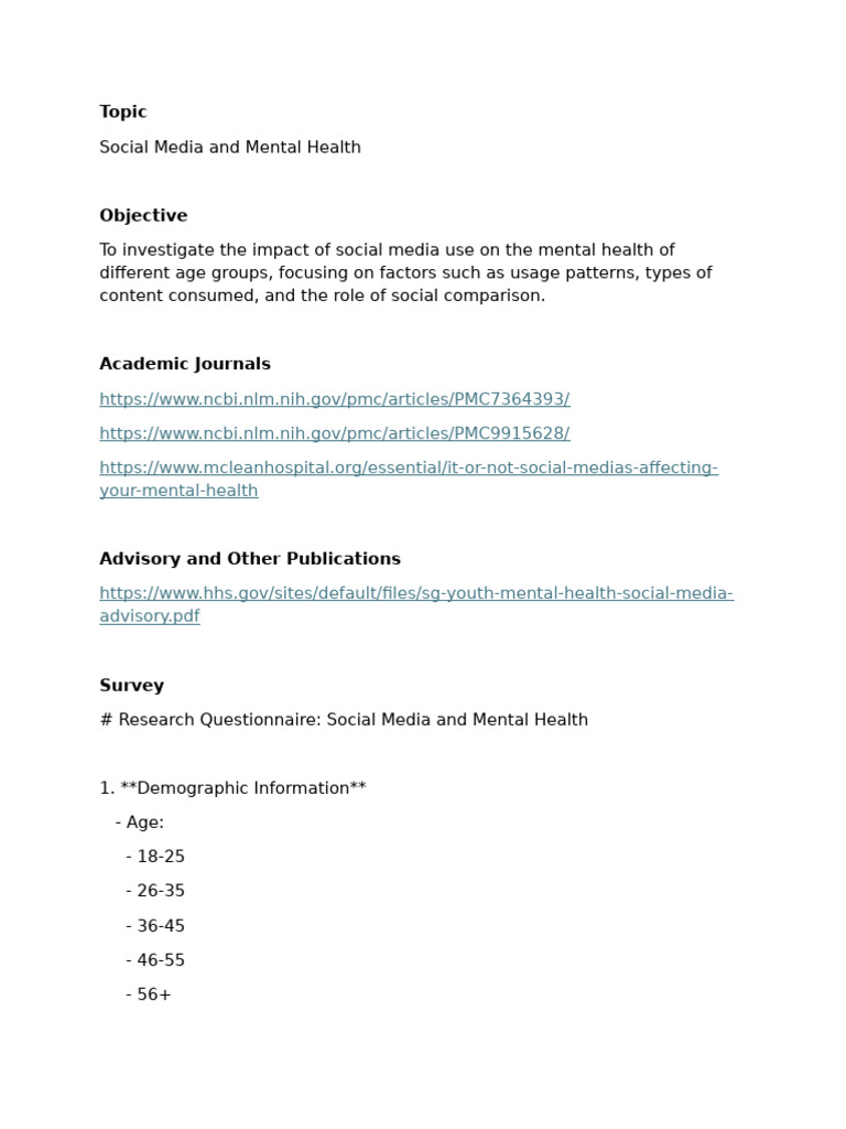 Social Media's Impact on Mental Health | PDF | Social Media | Popular ...