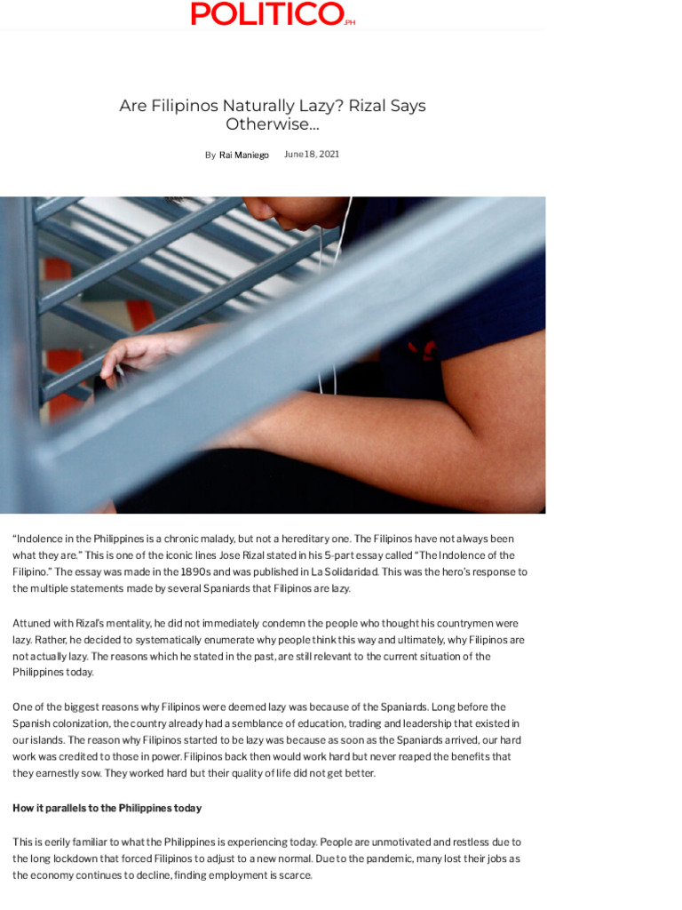 Are Filipinos Naturally Lazy | PDF | Philippines