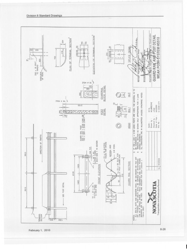 NSTIR Guidrail Standard Drawings | PDF