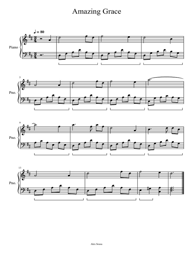 Amazing Grace Piano Sheet Music | PDF