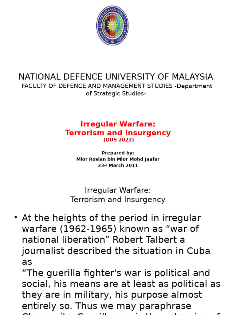 313187304-Irregular-Warfare | PDF | Insurgency | Guerrilla Warfare