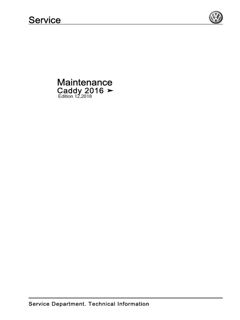 Vw Caddy 4 Maintenance Eng | PDF | Diesel Engine | Engines