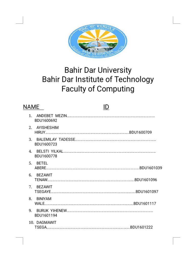 Bahir Dar University | PDF