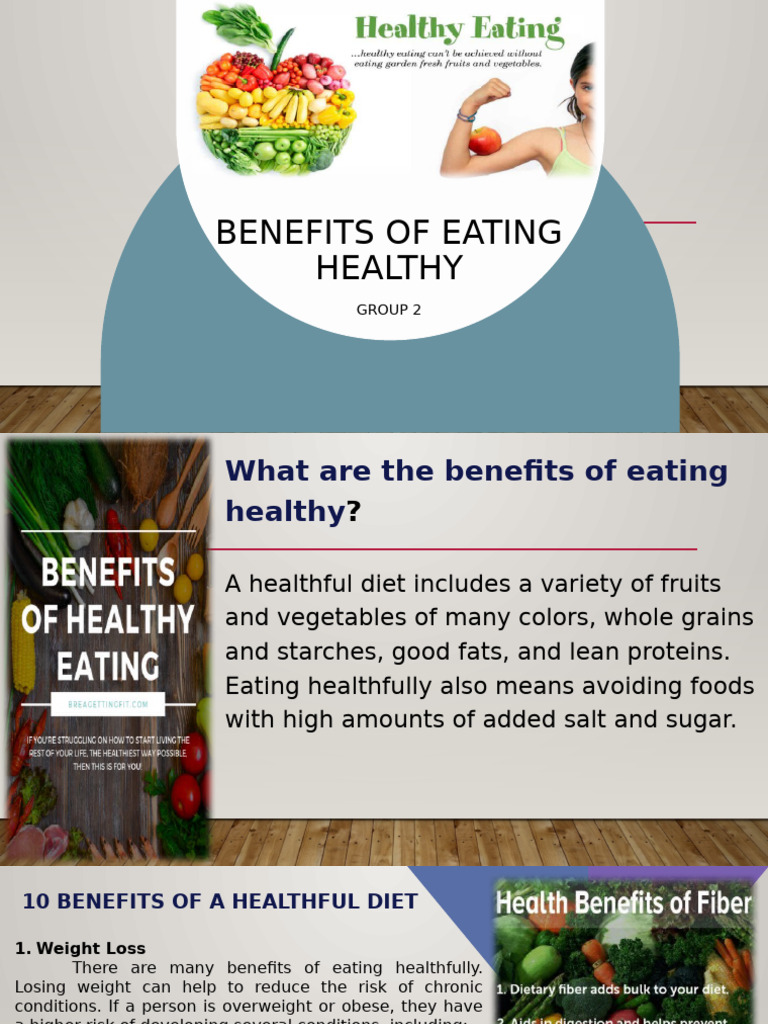 Benefits of Eating Healthy Healthy Lifestyle 2 | PDF | Dieting ...