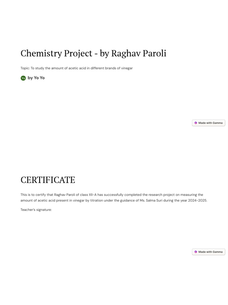 Chemistry Project by Raghav Paroli | PDF | Titration | Chemistry