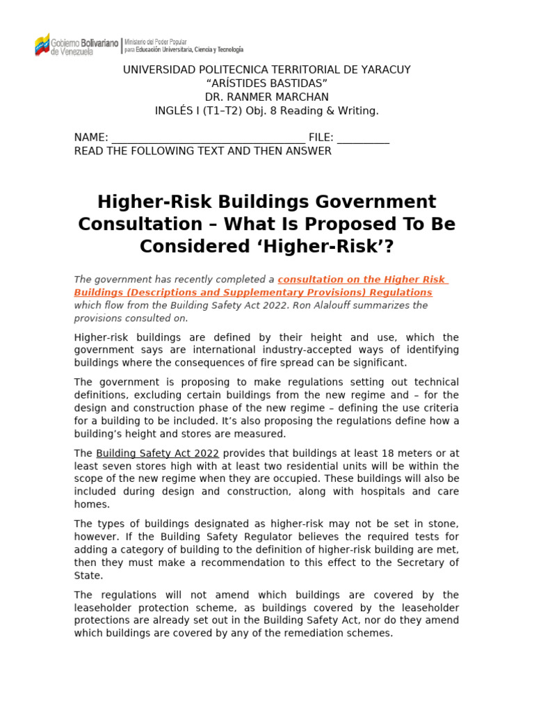 Pnfhsl Ingles i Obj. 8 Reading & Writing - Workshop | PDF