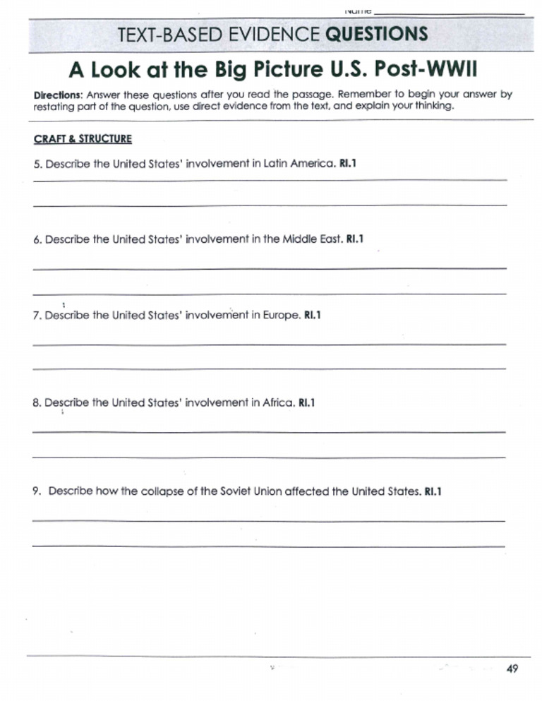 US Post WWII Questions 2 | PDF