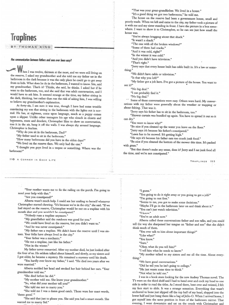 Traplines by Thomas King | PDF