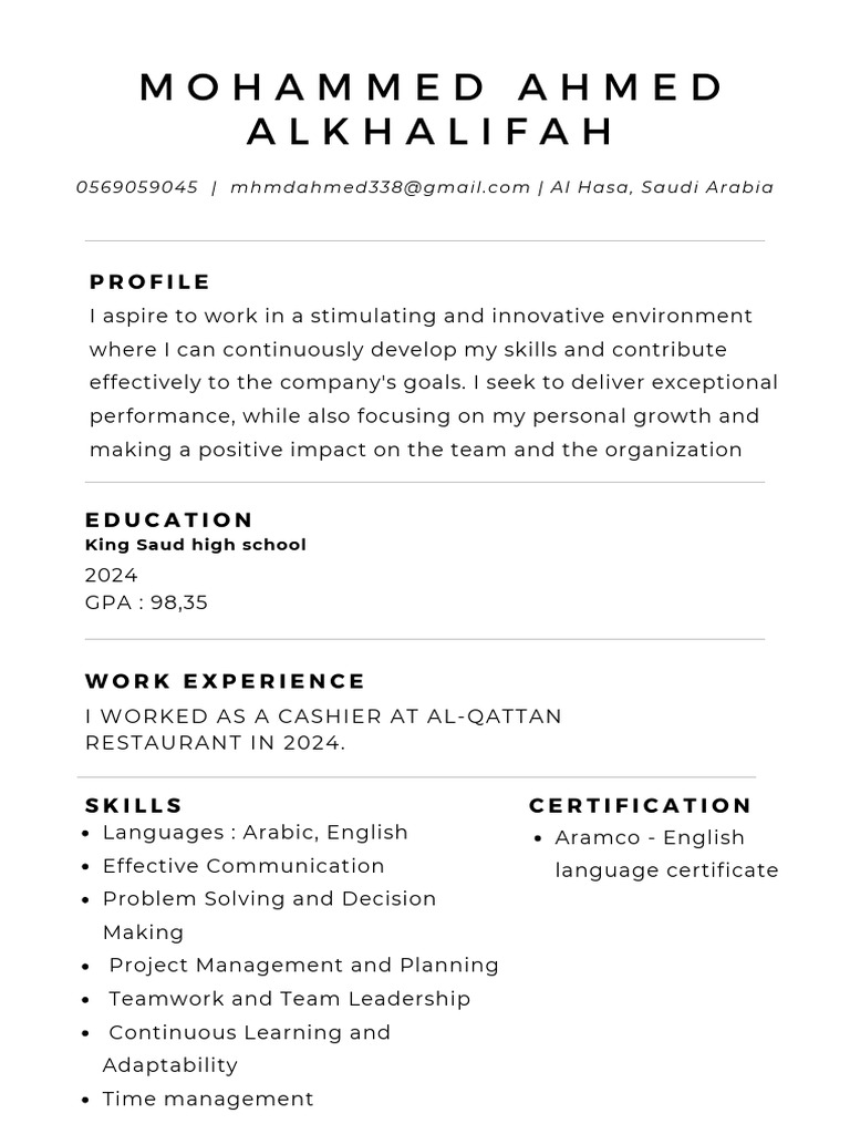 CV - Mohammed Ahmed | PDF