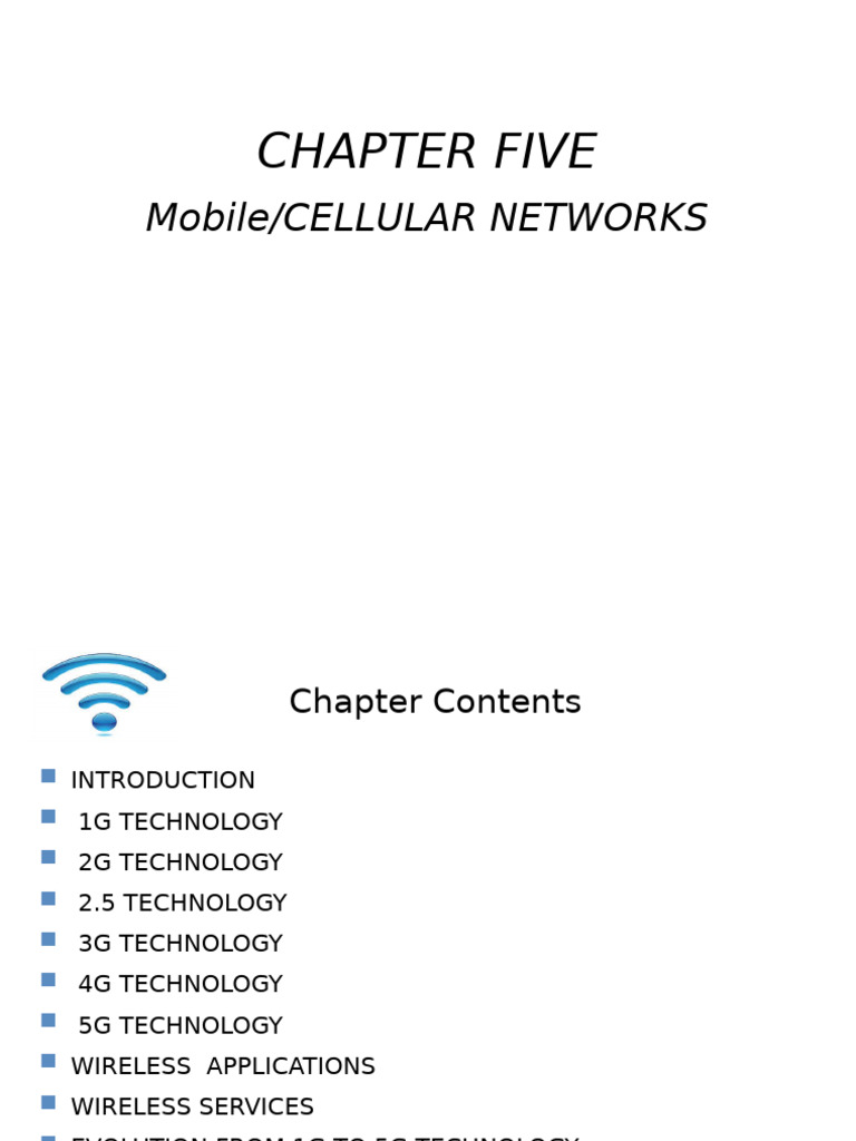 WCMC Chapter 5 - Cellular Networks Con-1-1 | PDF | Cellular Network | 3 G