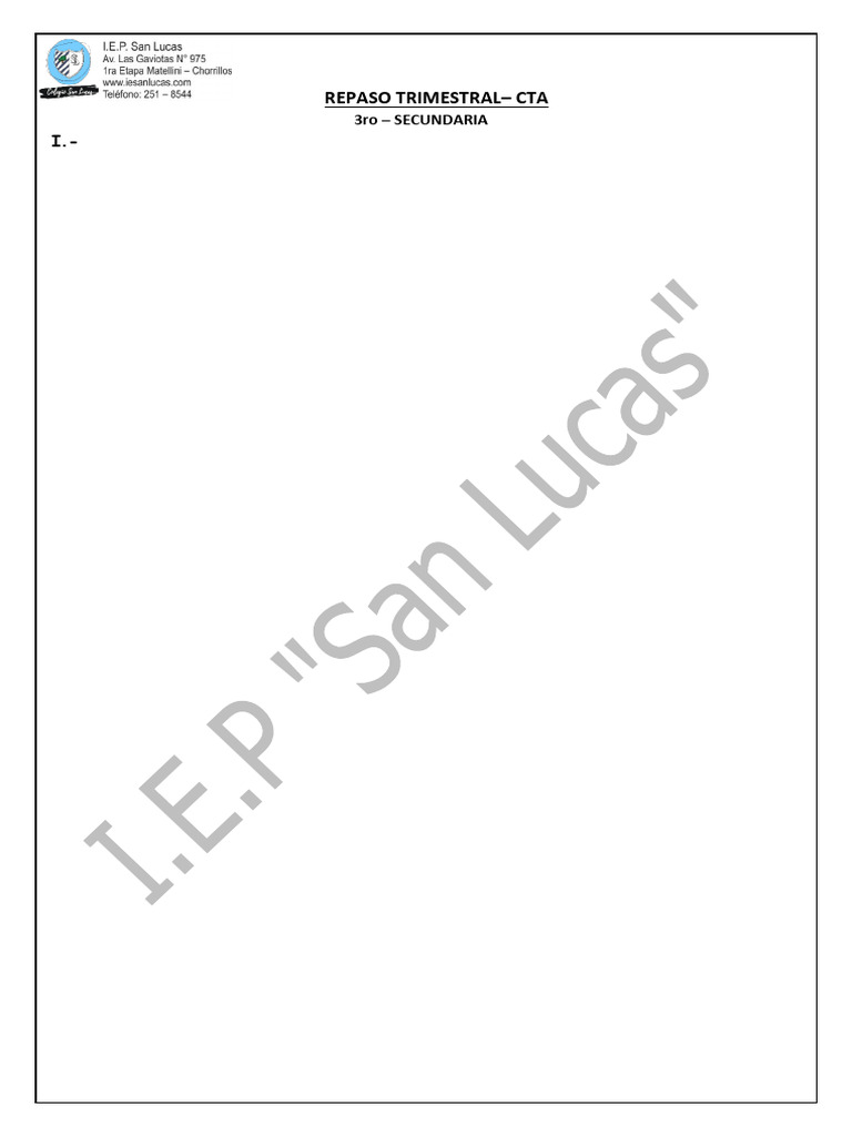 REPASO III TRIMESTRALCT - 3ro | PDF