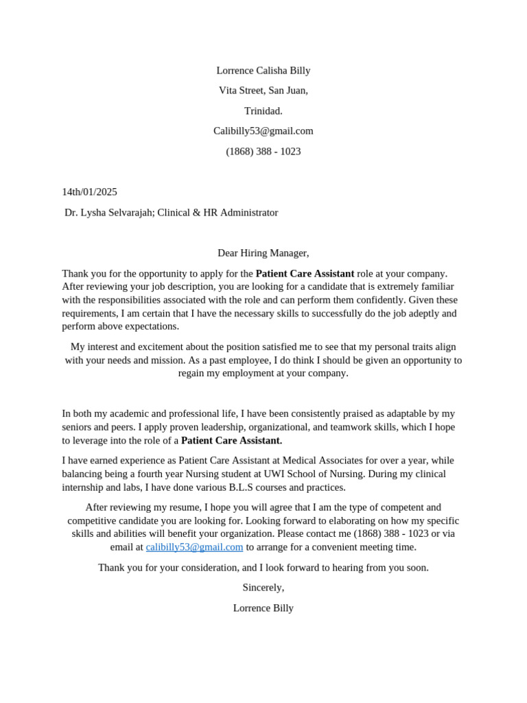 Lorrence Billy Résumé | PDF