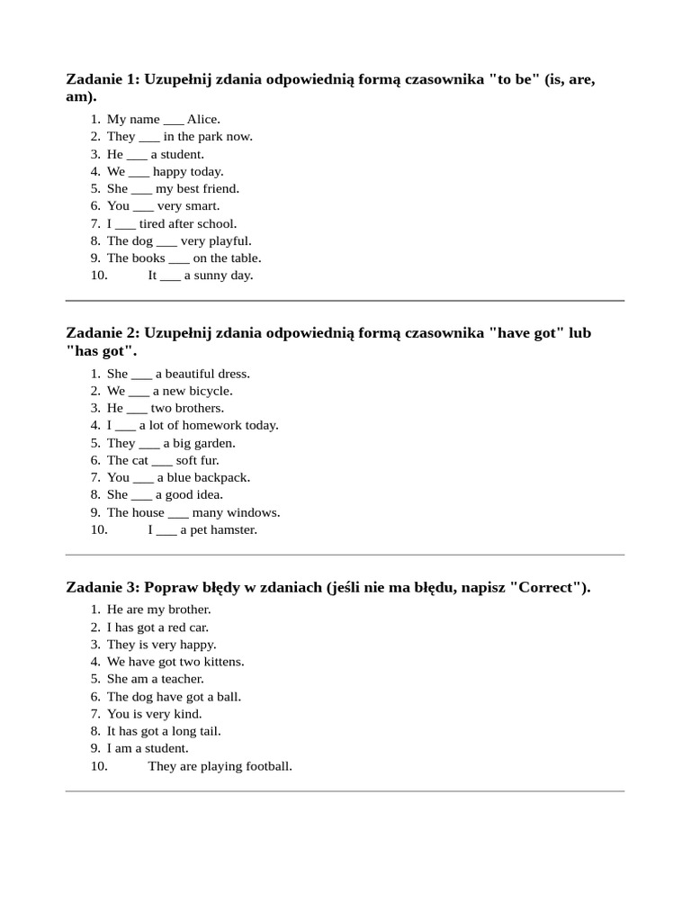 to be have got exercises | PDF
