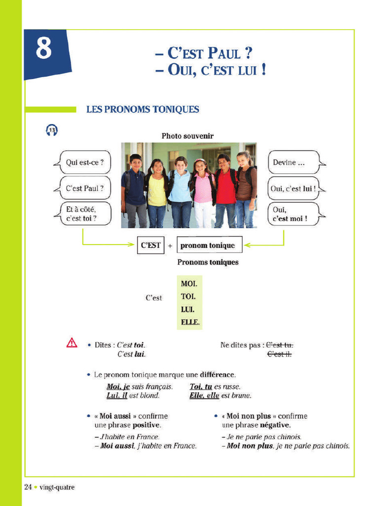 Pronoms Toniques 1 | PDF