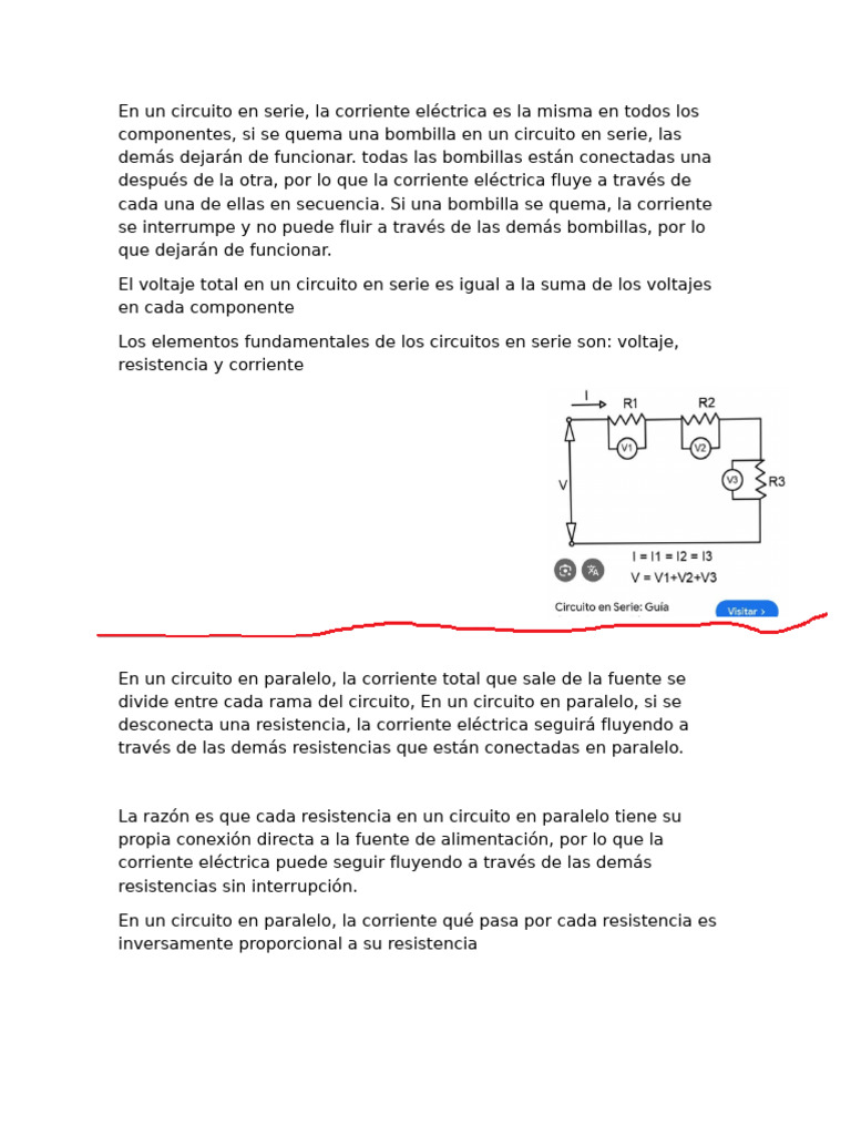 Circuitos en Serie y Paralelo: Definición | PDF