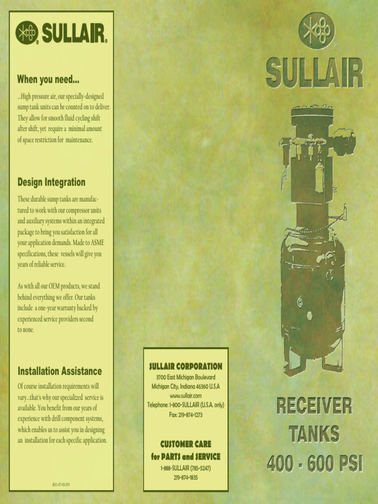 Sullair_Receiver_Tanks_400-600PSI | PDF | Gas Technologies