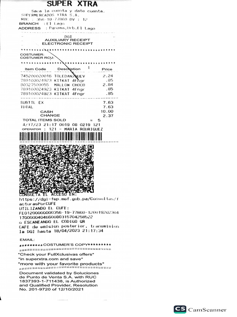 Customer Receipt & Offers | PDF