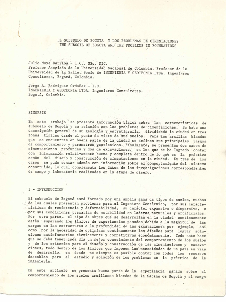 VIII PACSMGE 19987 Subsuelo Bogota 1 | PDF