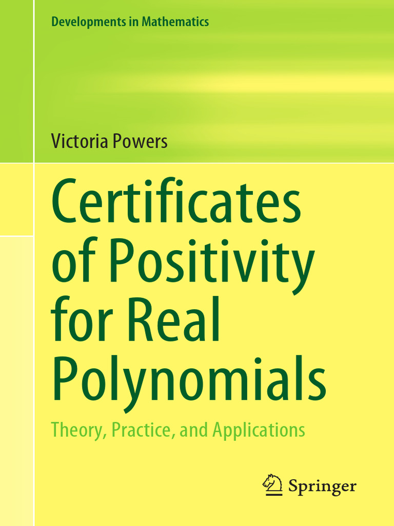 [Developments in Mathematics №69] Victoria Powers(auth.) - Certificates ...
