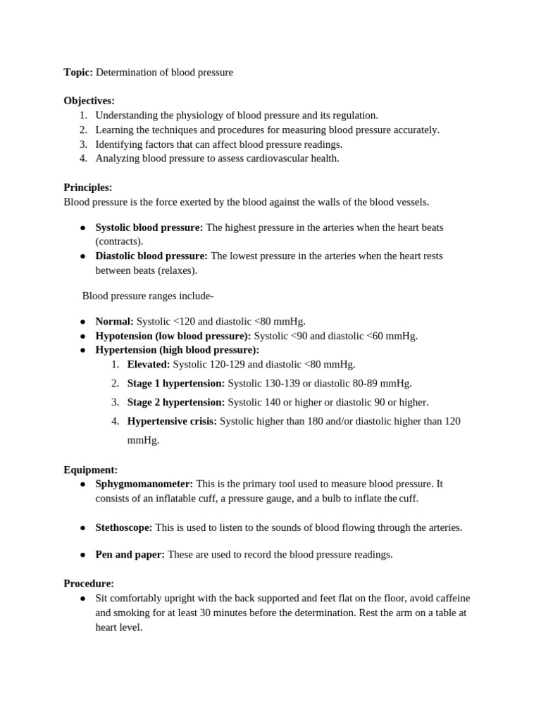Blood Pressure Measurement Techniques | PDF | Blood Pressure | Clinical ...