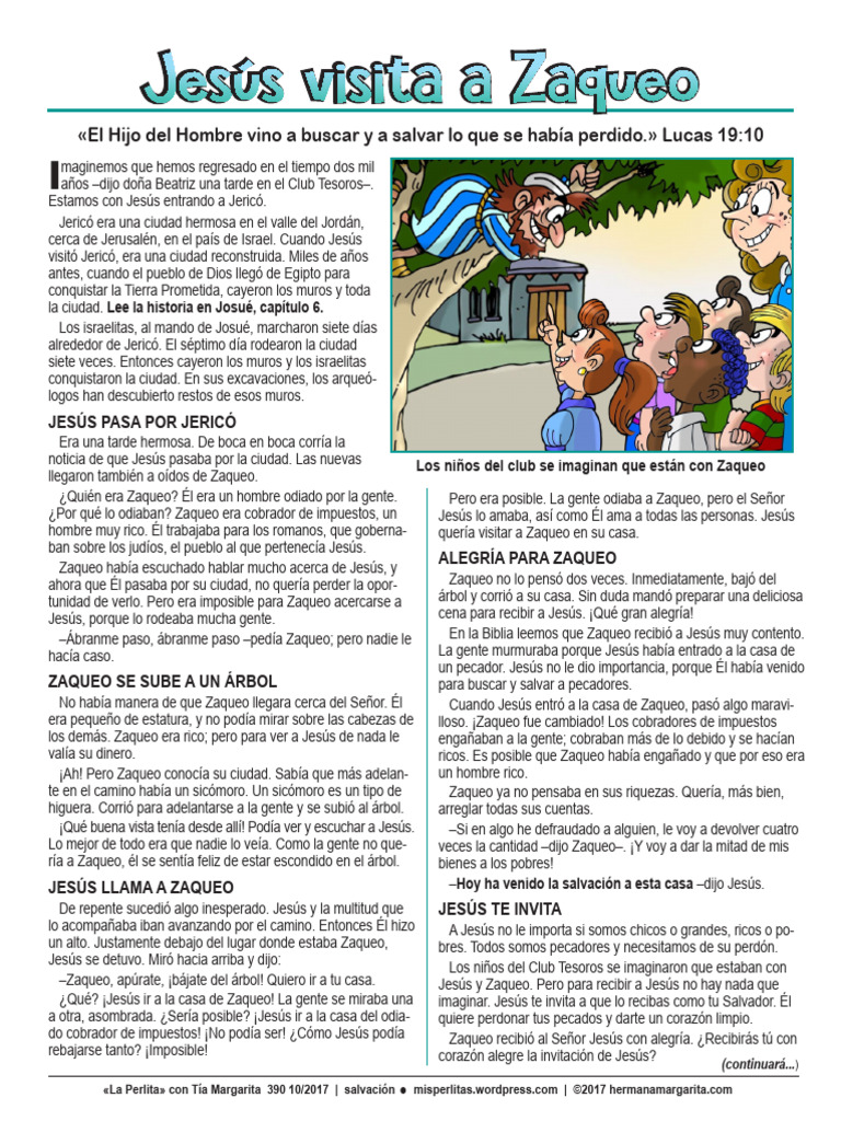 390 Jesus Visita A Zaqueo Color | PDF