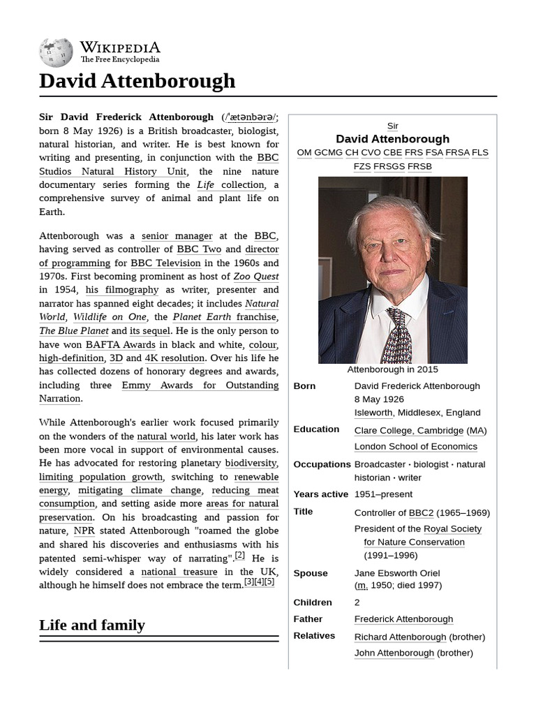 David_Attenborough | PDF | Creationism