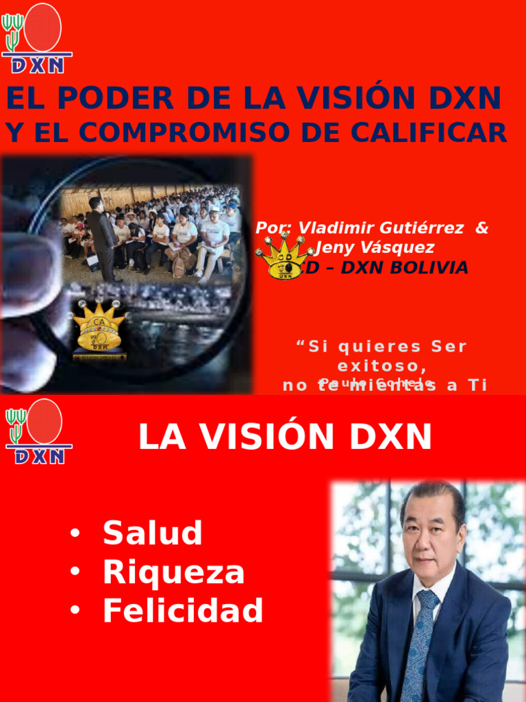 Visión y Compromiso en DXN Bolivia | PDF