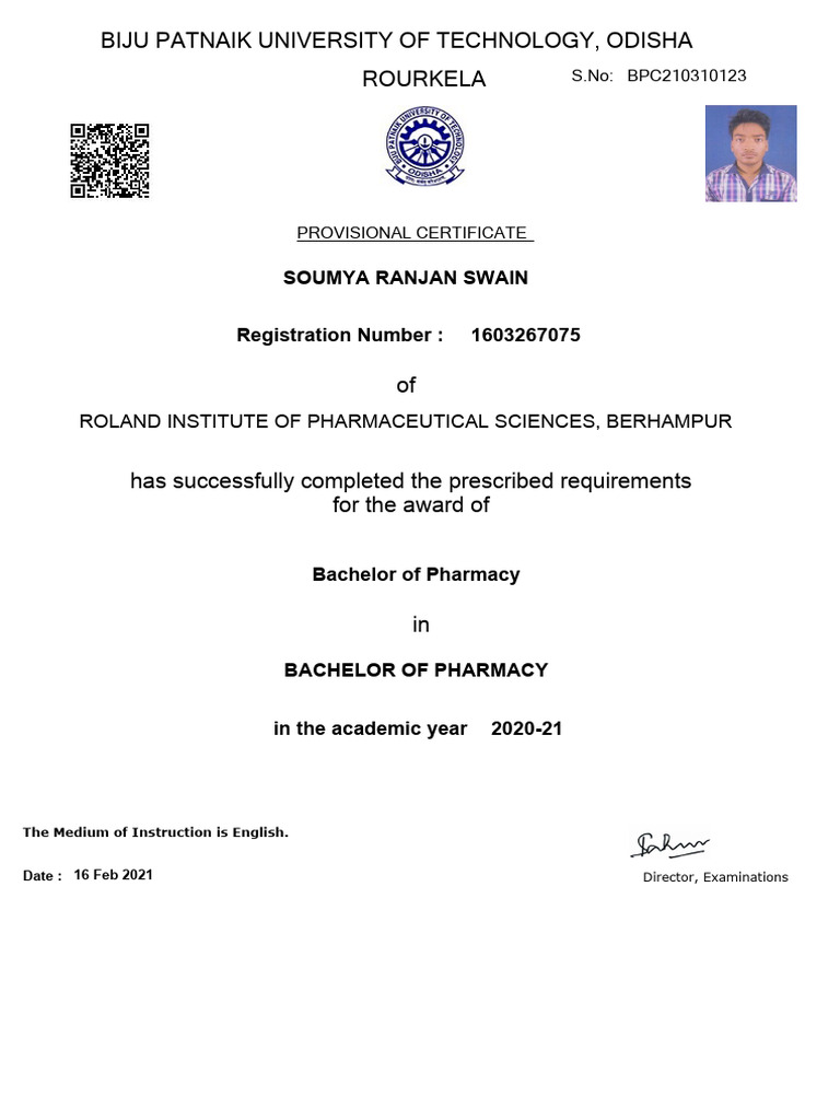 Biju Patnaik University of Technology, Odisha Rourkela: Soumya Ranjan ...