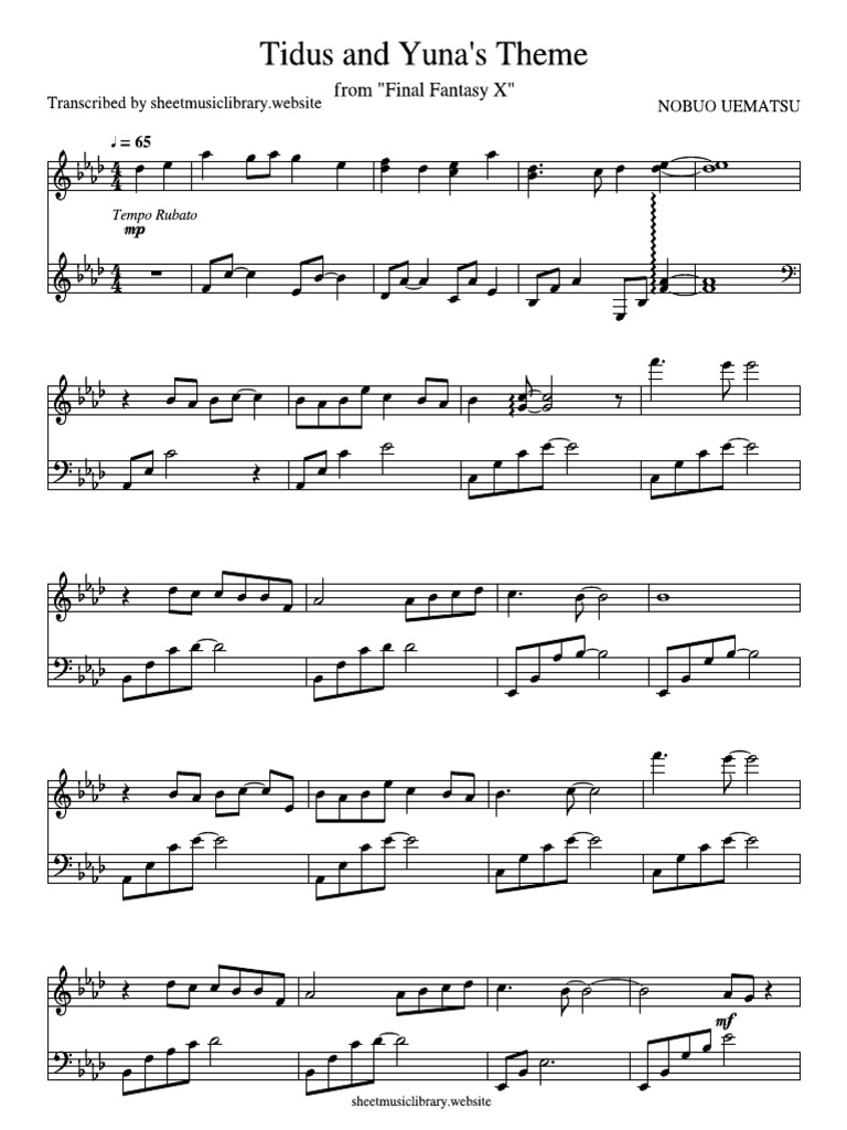 Tidus and Yuna's Theme | PDF