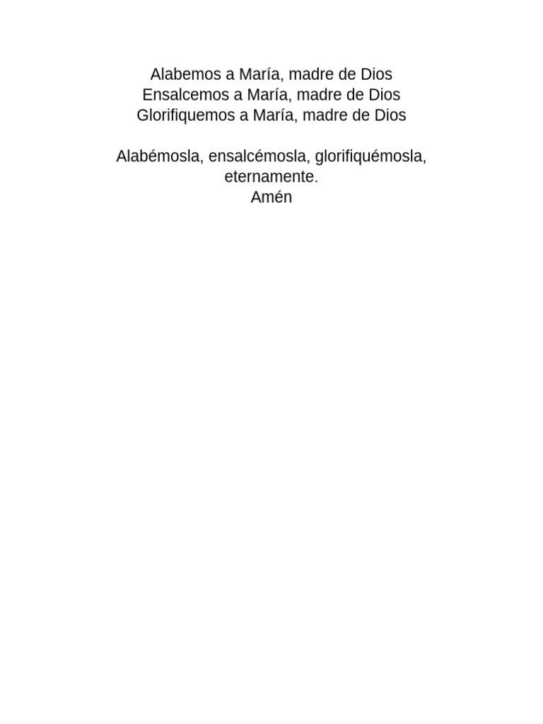Alabanza a María, Madre de Dios | PDF