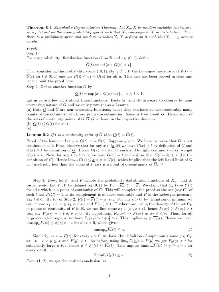 note_on_skorohod_etc | PDF | Compact Space | Functions And Mappings