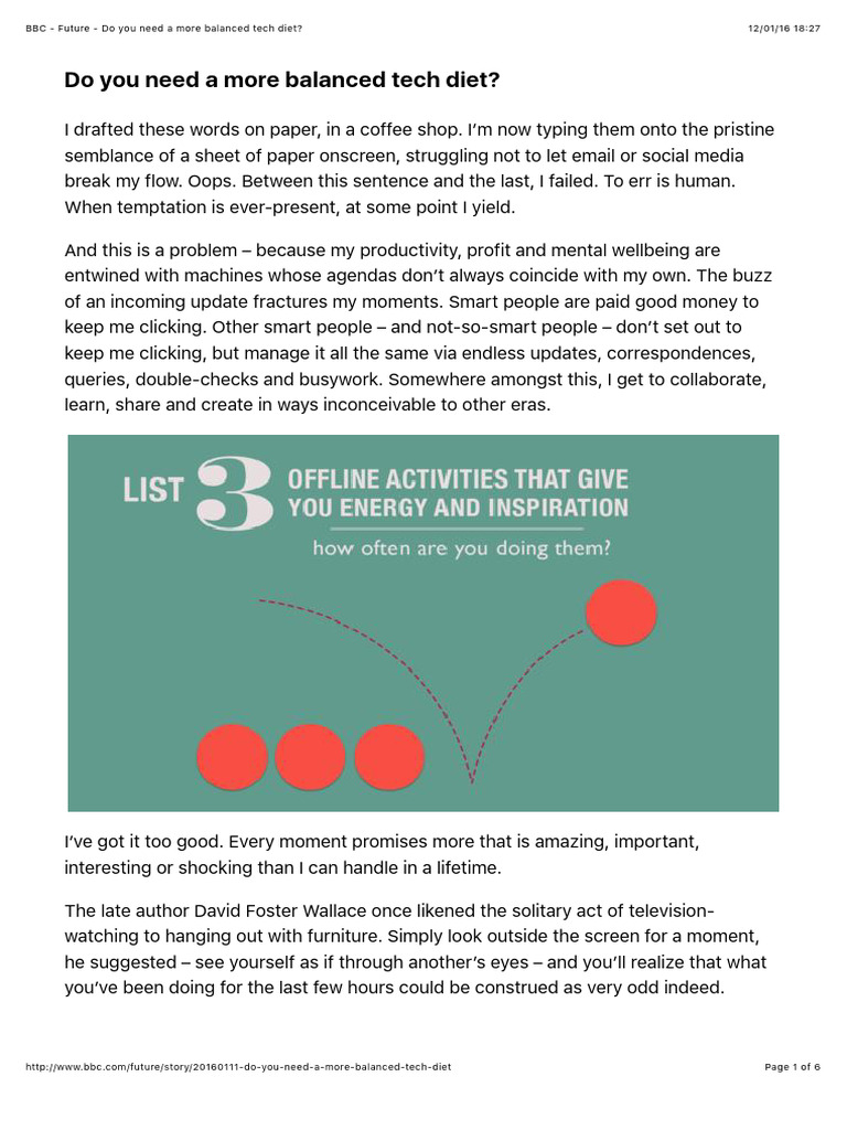 Do You Need A More Balanced Tech Diet? | PDF