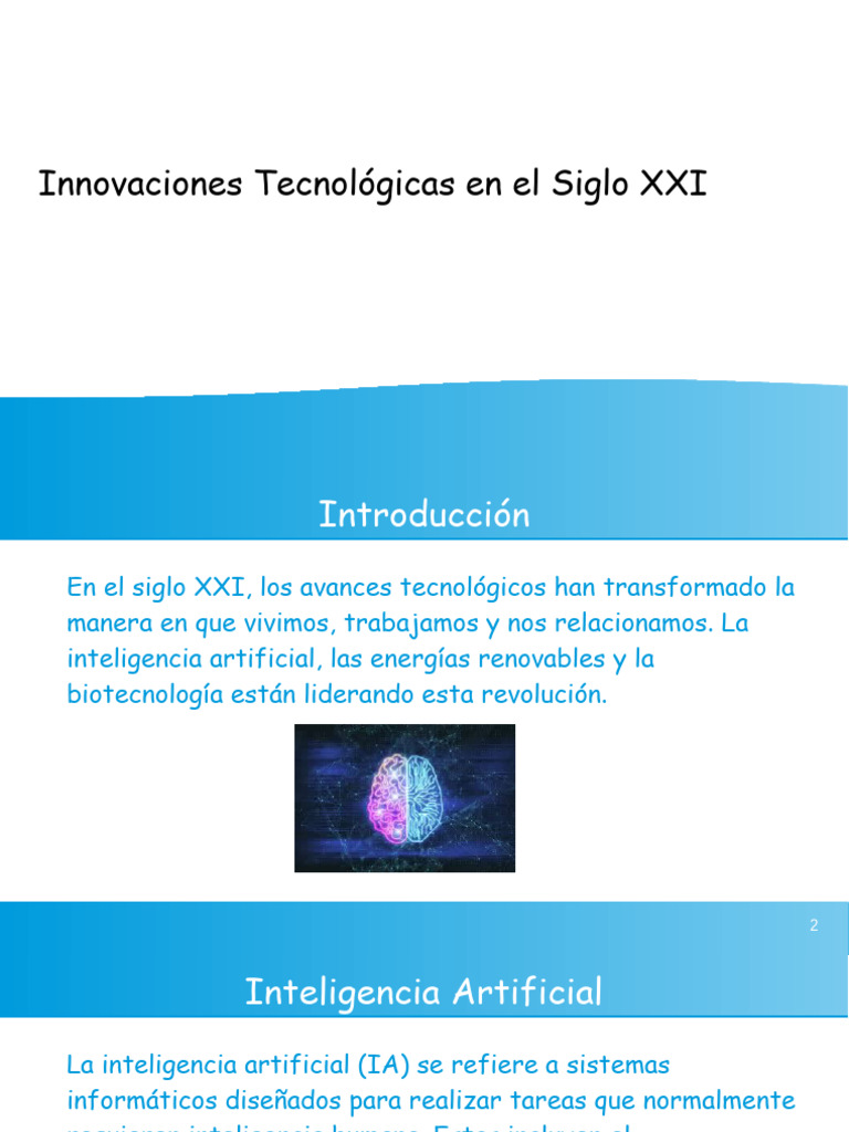 Innovaciones Tecnológicas en el Siglo XXI | PDF | Inteligencia ...