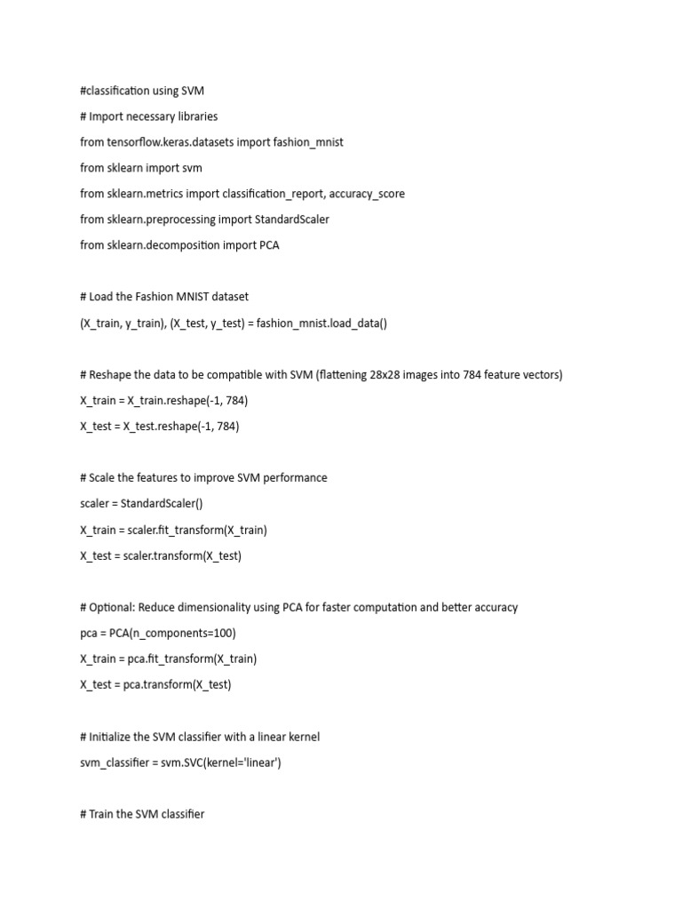 Classification Code Using SVM | PDF